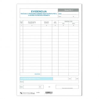 I-506/E EVIDENCIJA RAČUNA O PRODANIM DOBRIMA RADI POVRATA POREZA NA ...